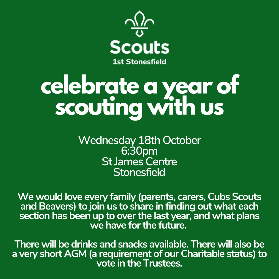 Celebration and AGM – Stonesfield Scouts